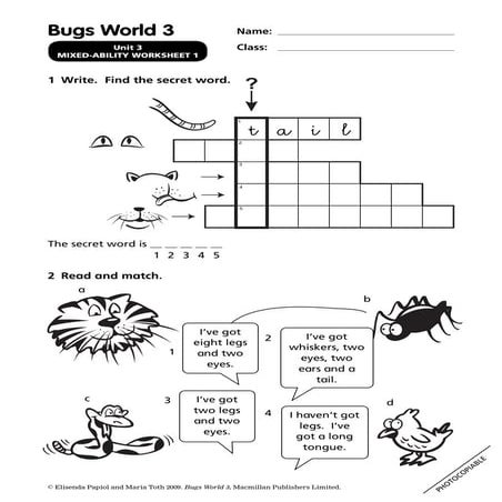 Bugs 3 animals | PDF