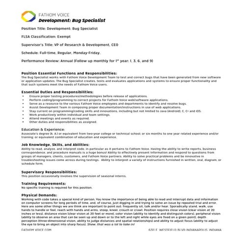 Bug Specialist | PDF