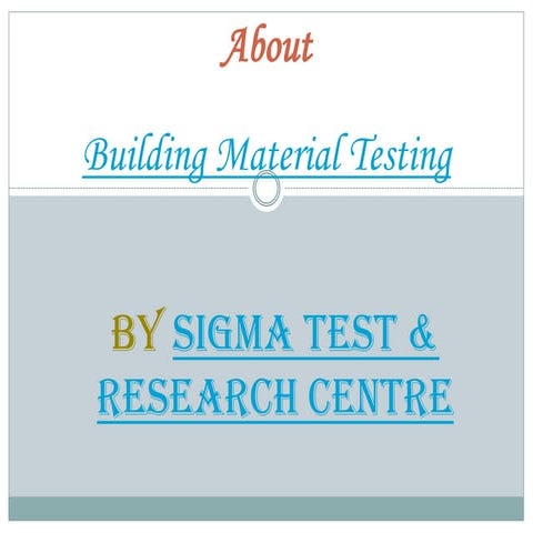 Buiding material testing | PPT