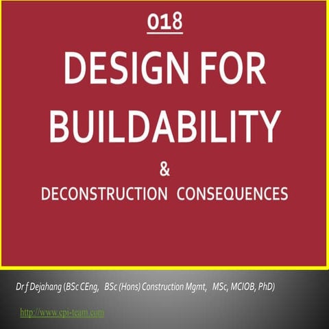 Buildability deconstruction | PPTX