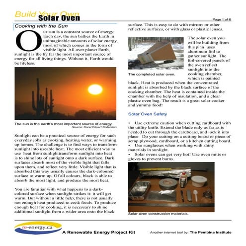 Build a Solar Oven | PDF