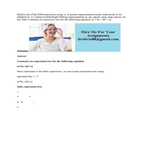 Build a trie of the following terms using- a- A pointer representation.docx