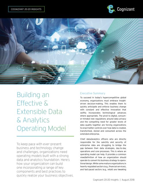 Building An Effective And Extensible Data And Analytics Operating Model Pdf