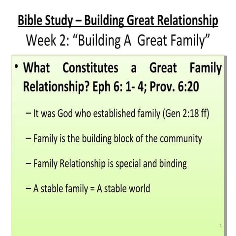 Building Great Families | PPT