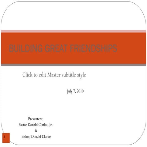 Building Great Friendships | PPT