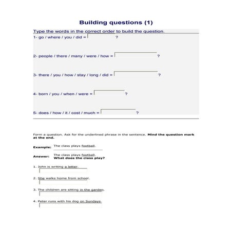 Building questions-exercises | PDF
