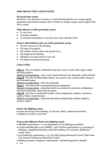 Fire protection system... | PPTX