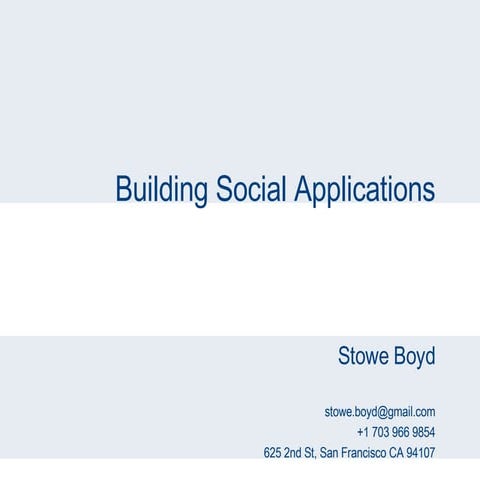 Building Social Applications | PPT