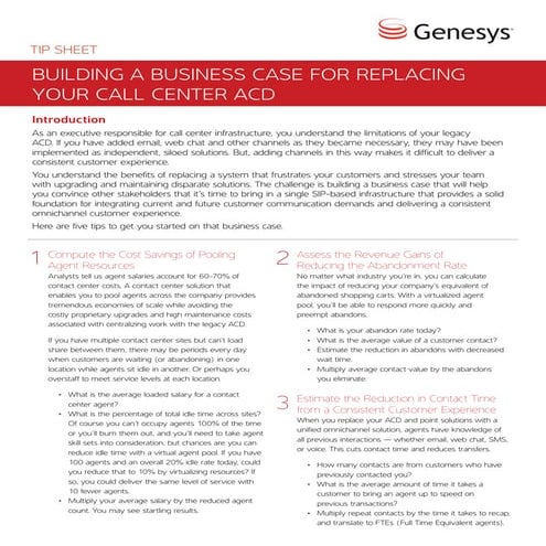 Building a Business Case for Replacing Your Call Center ACD | PDF