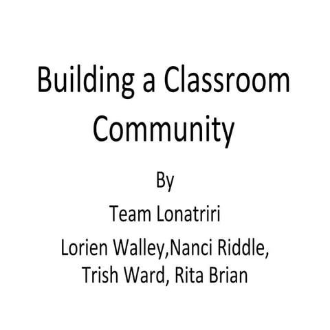 Building A Classroom Community2(2) | PPT