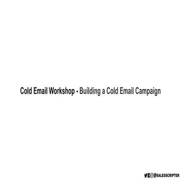 Building a Cold Email Campaign | PPTX