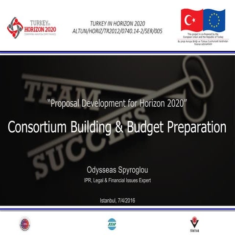 Building a consortium & budget in Horizon 2020 | PPTX