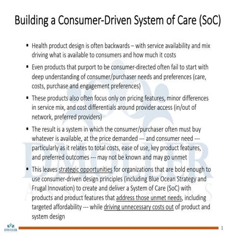 Building a consumer driven healthcare system of care | PPT