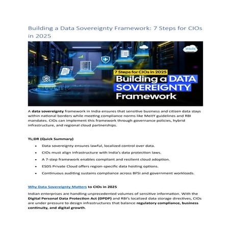 7 Steps to Build a Strong Data Sovereignty Framework | PDF