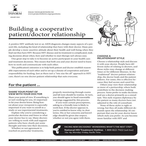 Building a Doctor-Patient Relationship (Additional PLUS Reading ...