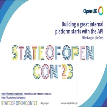 Building a great internal platform starts with the API | PPT
