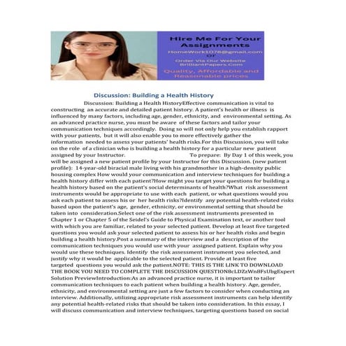 Building a Health History.docx | Infectious Diseases | Diseases and ...