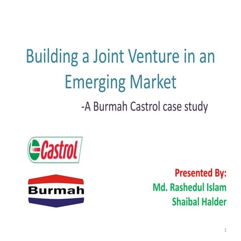Building a joint venture in an emerging market a burmah castrol case ...