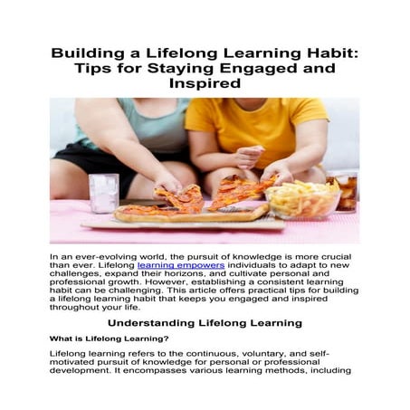 Building a Lifelong Learning Habit Tips for Staying Engaged and ...