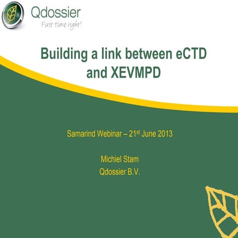Building a link between ectd and xevmpd | PPTX