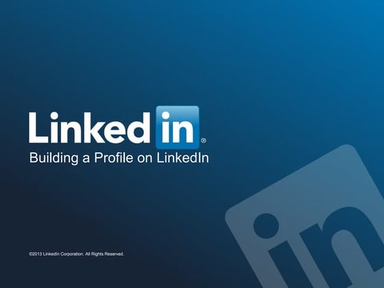 Building an awesome Linkedin Profile | PPT