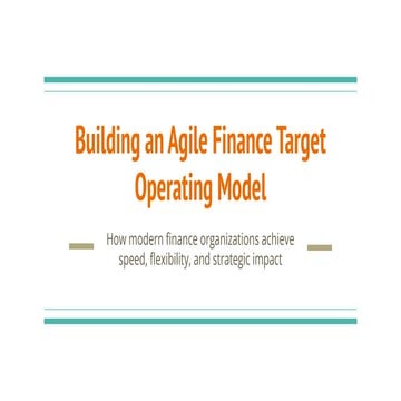 Building an Agile Finance Target Operating Model | PDF
