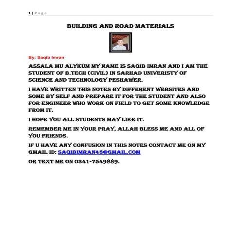 Building and road materials pdf | PDF