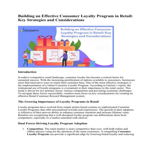 Building an Effective Consumer Loyalty Program in Retail.pdf | Free ...