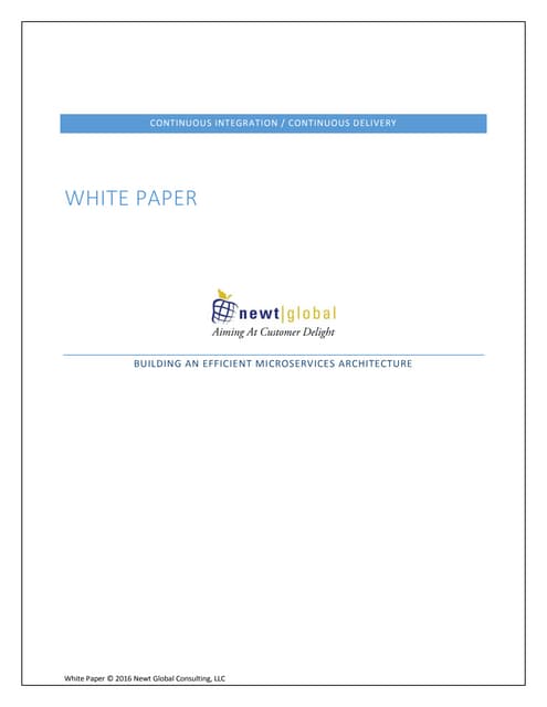 Whitepaper : Building an Efficient Microservices Architecture | PDF Whitepaper : Building an Efficient Microservices Architecture | PDF