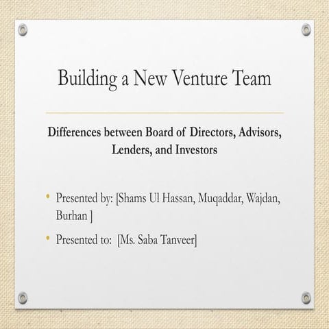 Building a New Venture Team Using profesional way.pptx