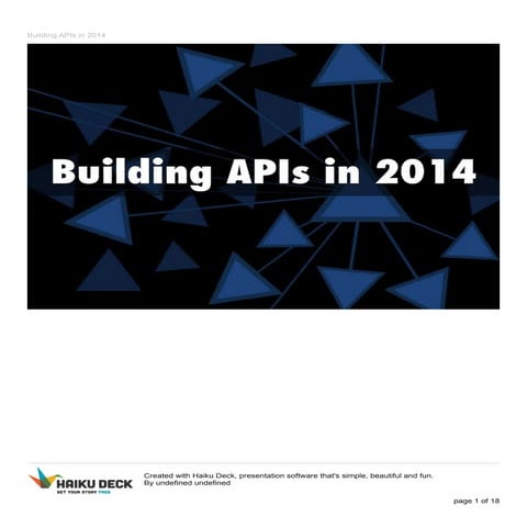 Building API in 2014 | PDF | Technology & Computing