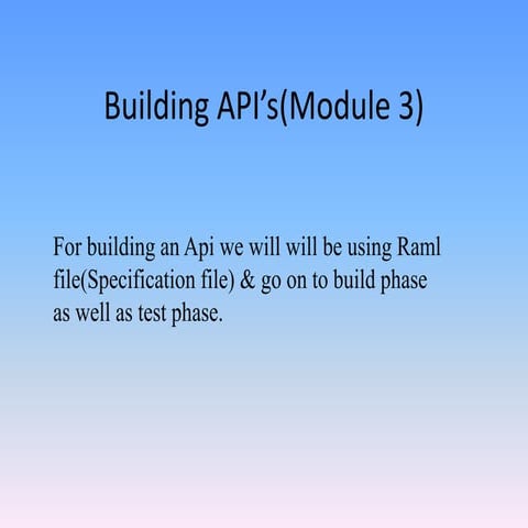 Building api’s(module 3) | PPT