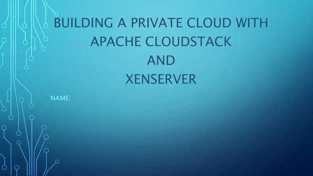 Building A Private Cloud With Apache Cloudstackpptx Cloud Computing Internet
