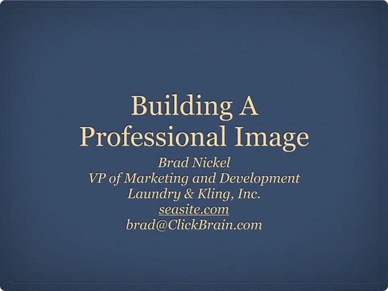 Developing a professional image | PDF