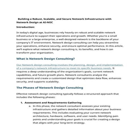Building A Robust Scalable And Secure Network Infrastructure With
