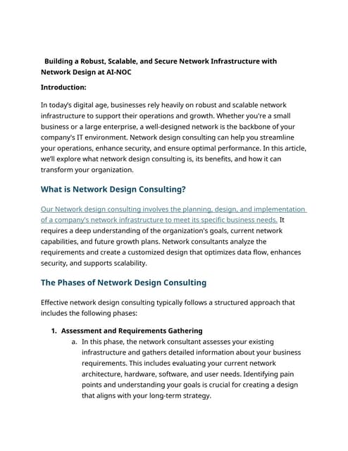 Building A Robust Scalable And Secure Network Infrastructure With
