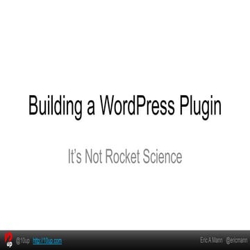 Building a WordPress Plugin | PPTX