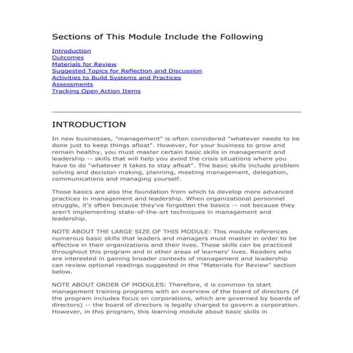 Building basic skills in management and leadership | DOCX | Business ...