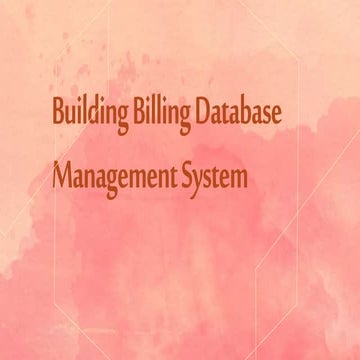 Building Billing Database Management System project | PPT