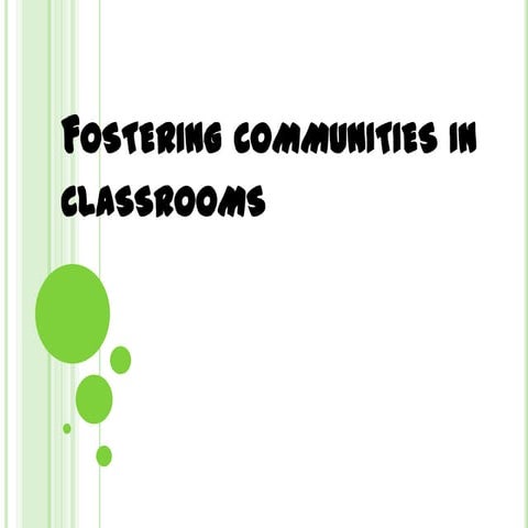 Creating a classroom community New Teachers | PPTX