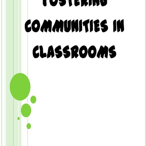 Creating a classroom community New Teachers | PPTX