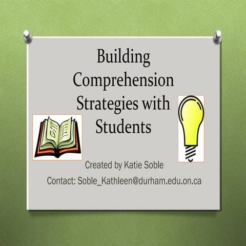 Building comprehension strategies with students | PPT