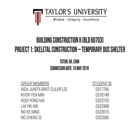 BUILDING CONSTRUCTION 2 - PROJ 1 | PDF