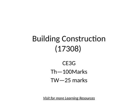 Setting out of building | PPTX