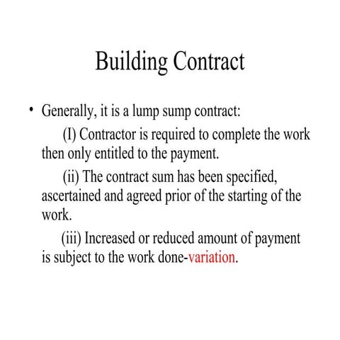 Building contract introduction | PPT