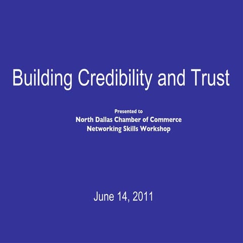Building Credibility and Trust | PPT | Family and Relationships