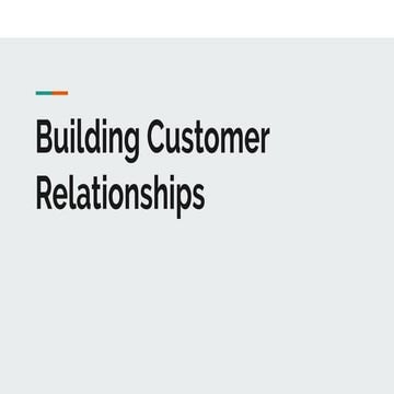 Building customer relationships | PPT