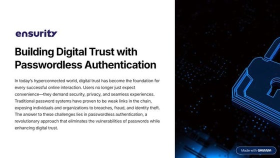 A passwordless enterprise journey | PDF | Computer Software and Applications | Computing