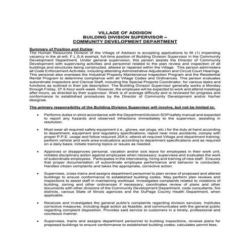 Village of Hanover Park Plan Reviewer/Project Coordinator | PDF