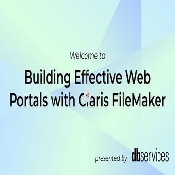 Building Effective Web Portals with Claris FileMaker | PDF